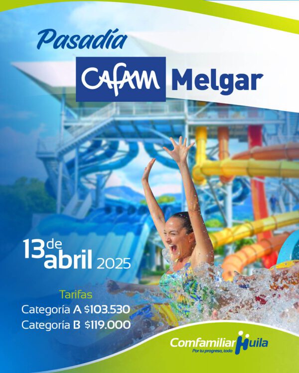 Diversión sin límites con la pasadía en Cafam Melgar - Comfamiliar Huila